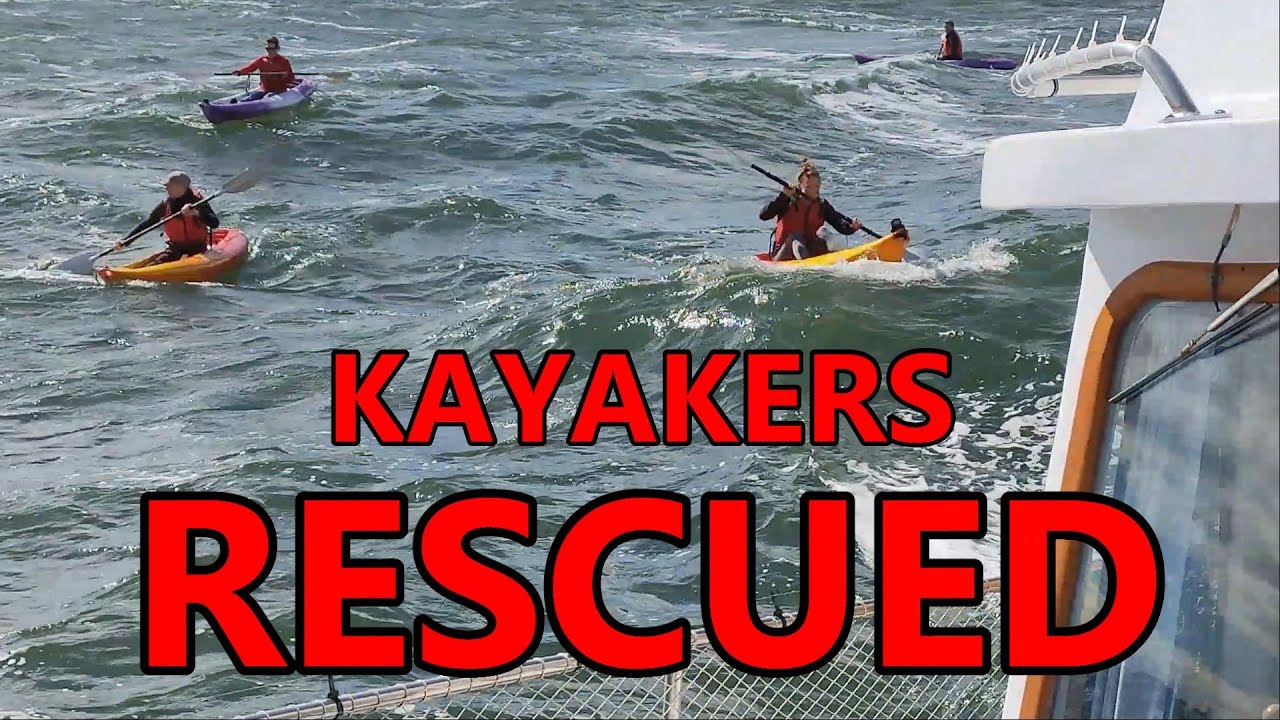 Wrong weather forecast, kayakers rescued from danger - YouTube
