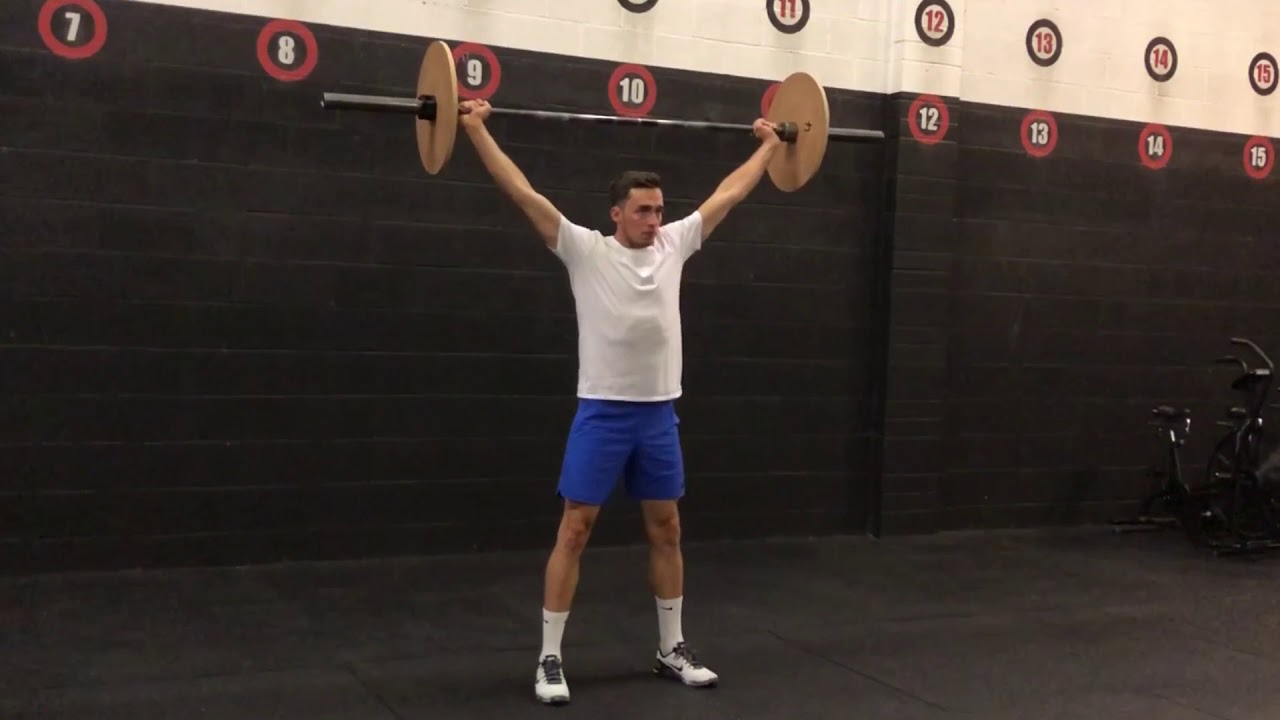 Snatch Grip Behind Neck Thruster - YouTube
