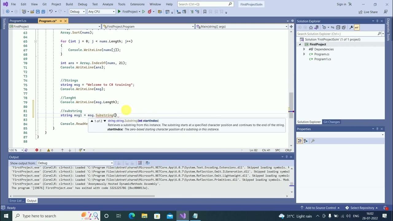 6 String in CSharp - YouTube
