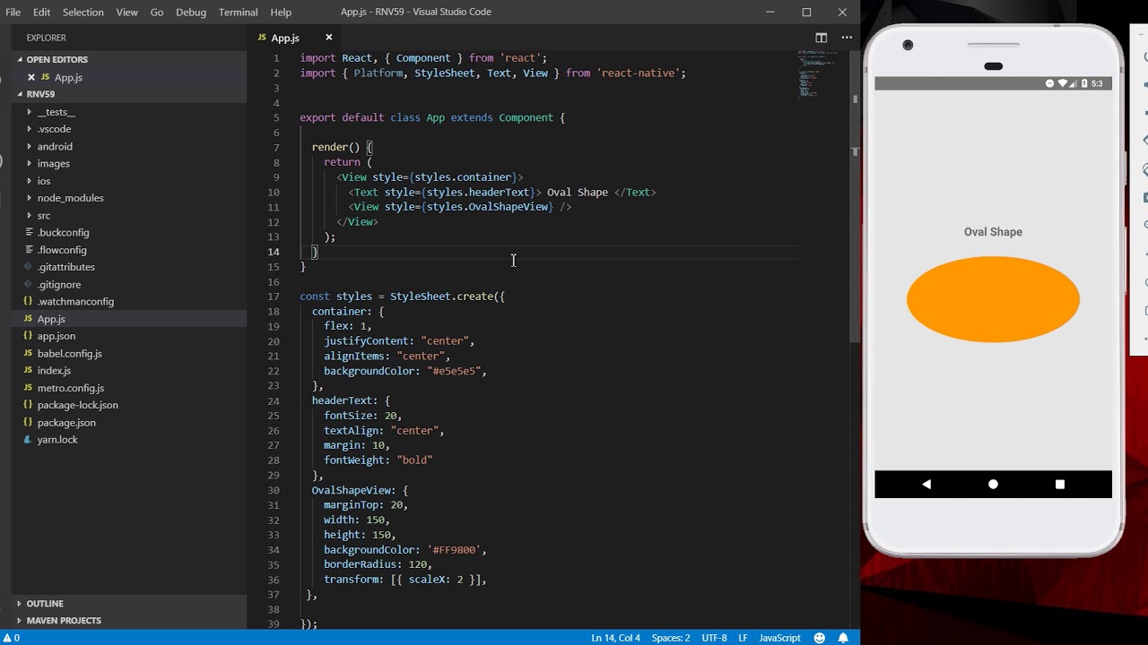 React Native Create Custom Oval Shape View - YouTube