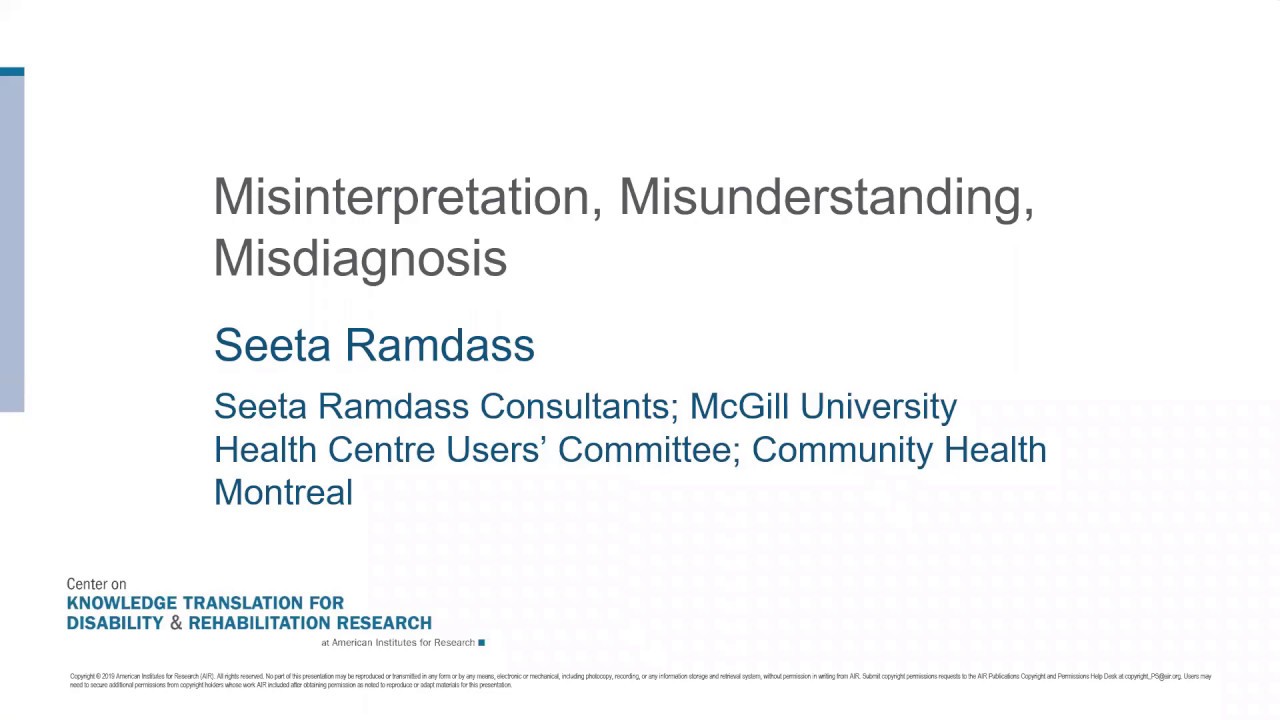 Misinterpretation, Misunderstanding, Misdiagnosis - YouTube
