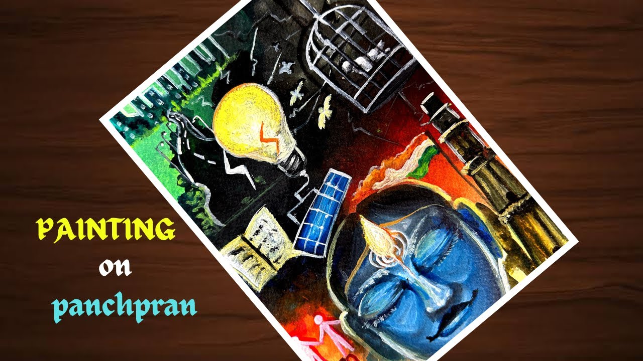 Panchpran poster making //Amritkal ka pachpran poster making //vision ...