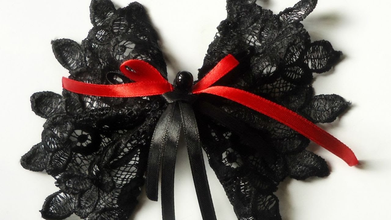 How To Make A Gothic Lace And Ribbon Hair Bow - DIY Style Tutorial ...