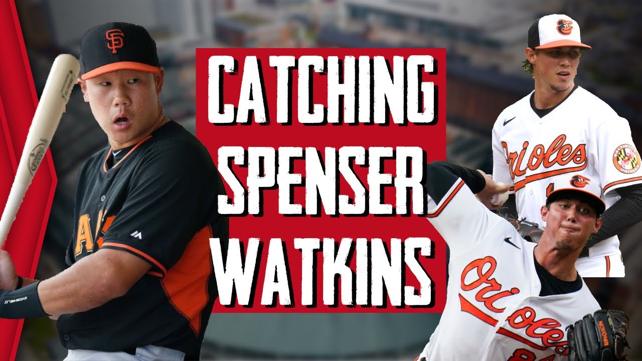 CATCHING BALTIMORE ORIOLES SPENSER WATKINS, RHP - YouTube