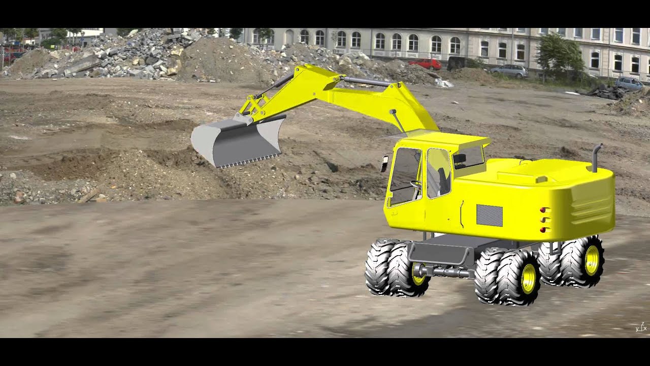 Catia V5 Bagger Simulation - YouTube