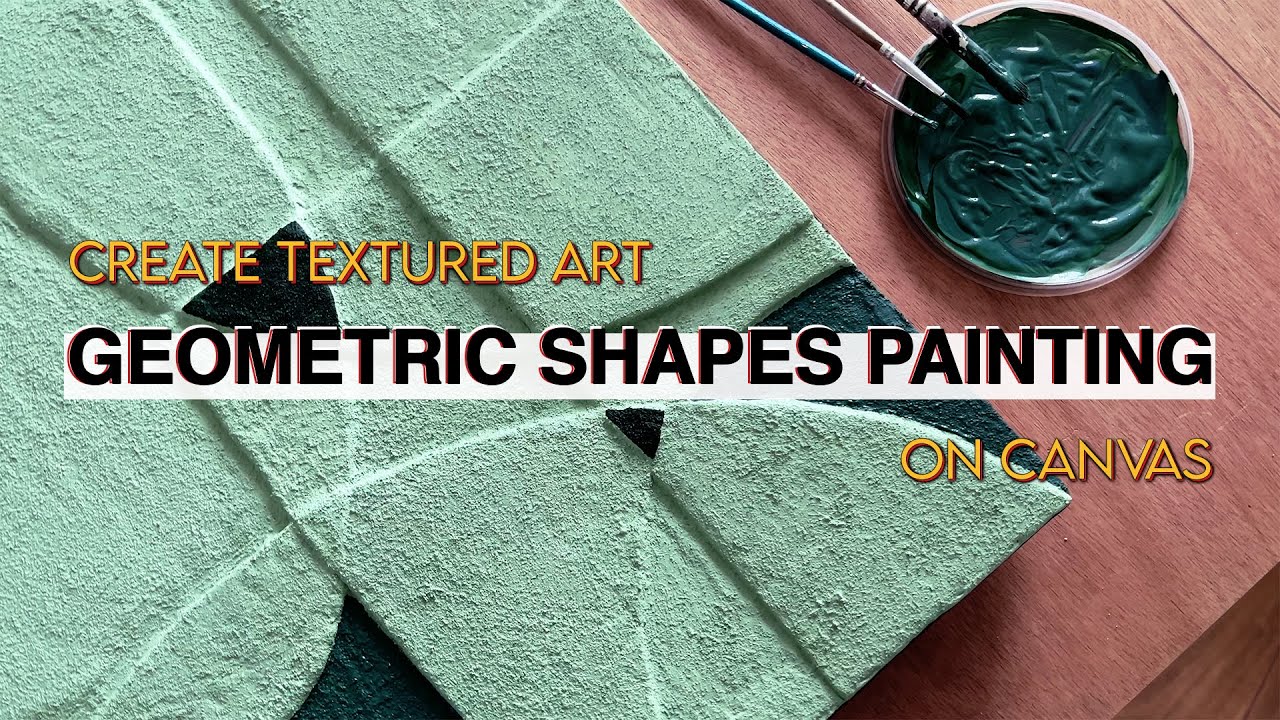 How to create textured art with paper | Geometric shapes painting on ...