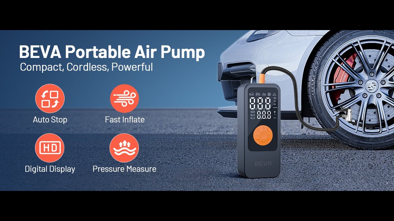 BEVA Tire Inflator Portable Air Compressor - YouTube