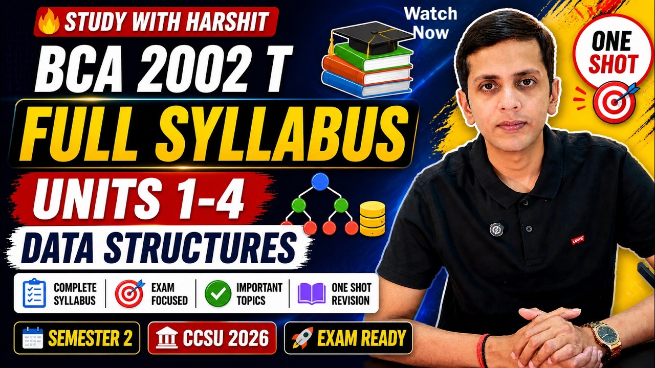 🔥 BCA 2002 T Full Syllabus | Units 1–4 Data Structures 💻📊 | Semester 2 ...