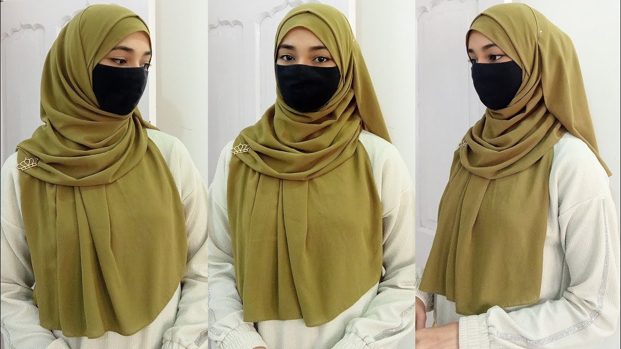 One minute hijab style || Instant hijab tutorial || Easy full coverage ...