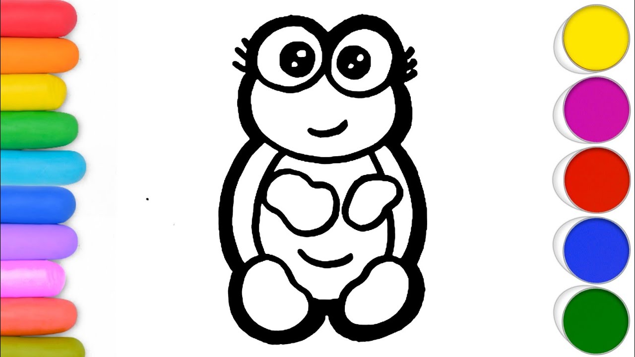 Learn Tortoise Drawing and Coloring for Kids Toddlers | How to Draw ...
