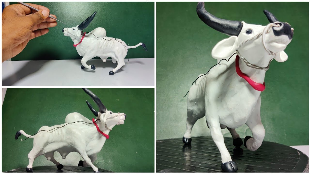 Sculpting: Clay Bull Making From Polymer clay Tutorial | Clay Cow ...
