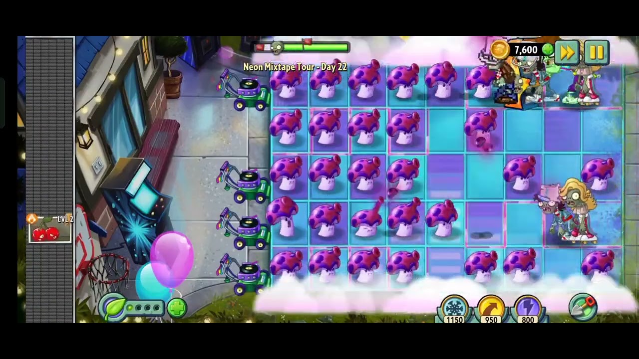 Plans Vs Zombies PVZ2 Adventure Survival Neon Mixtape Tour Levels Lv19 ...