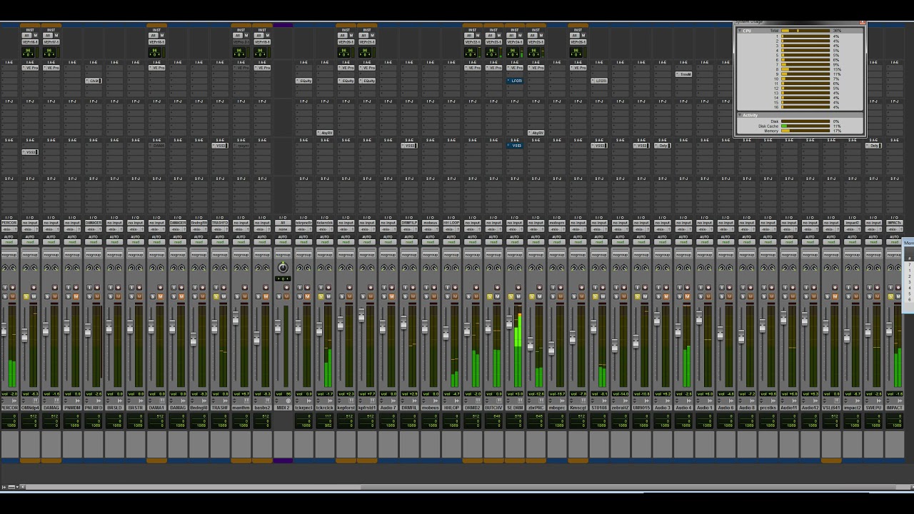 RME AIO PRO buffer 256 Pro Tools HD + Vienna Ensemble Pro - YouTube