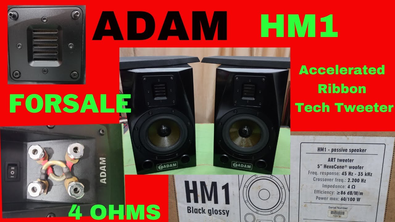 Adam HM1 Bookshelf Speaker | 4 Ohms | Ribbon Tweeter | Made In Germany ...