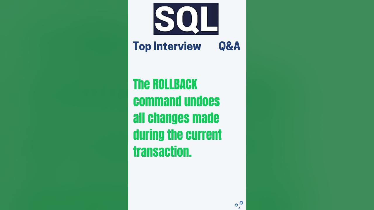 What is the ROLLBACK command? #SQL #interview #interviews #facts # ...