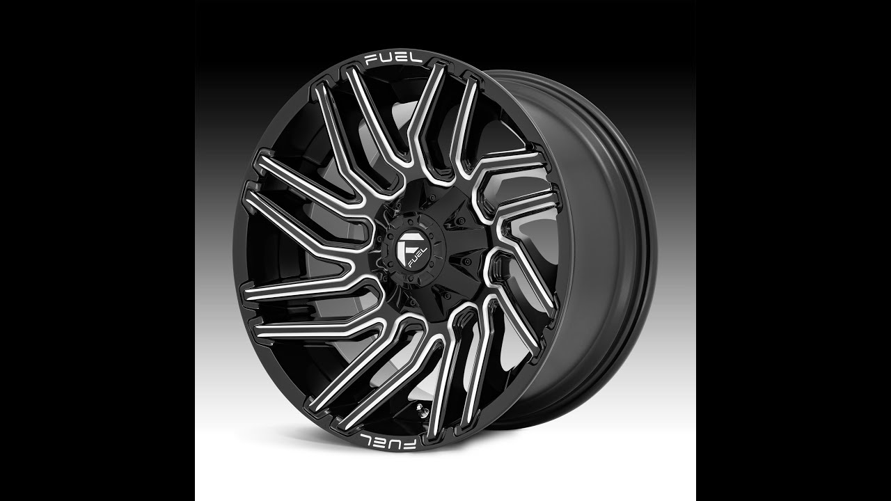 Fuel Typhoon D773 Gloss Black & Milled Accents Custom Truck Wheel Spin ...