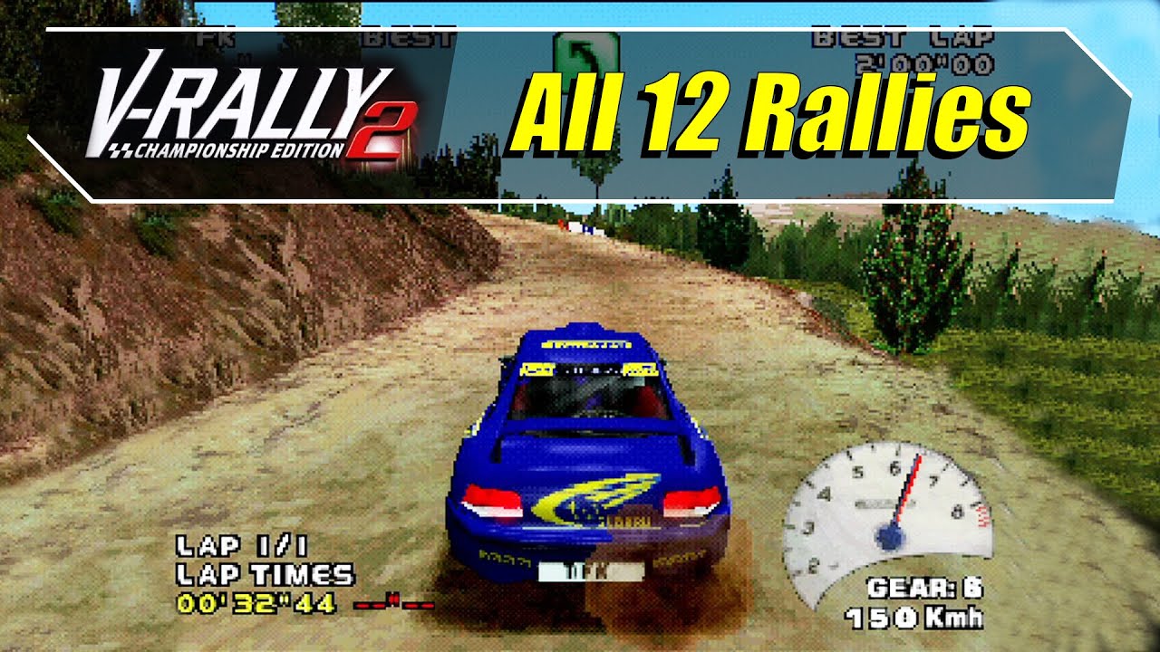 V-Rally 2 (PS1) - Driving All 12 Rallies/Locations (1080@60) - YouTube