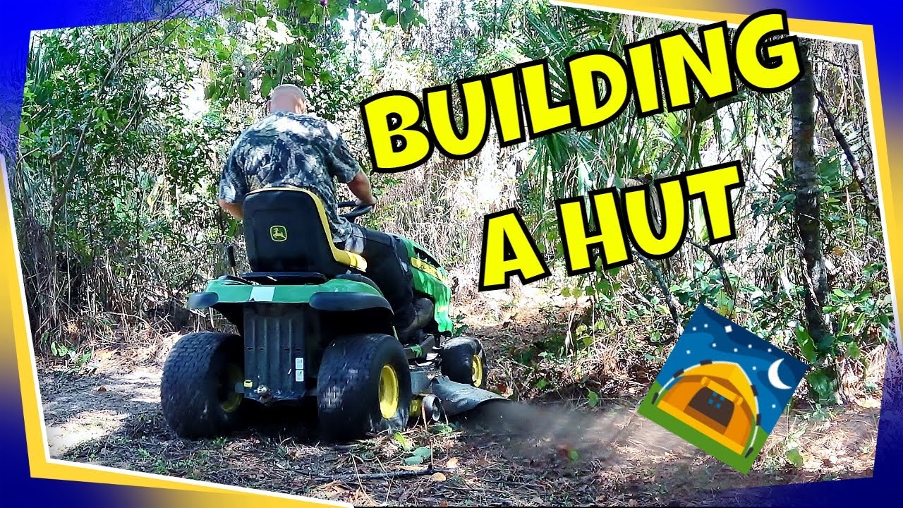 Building A Hut In Our Backyard Part 1, Clearing Brush And Setting Up ...