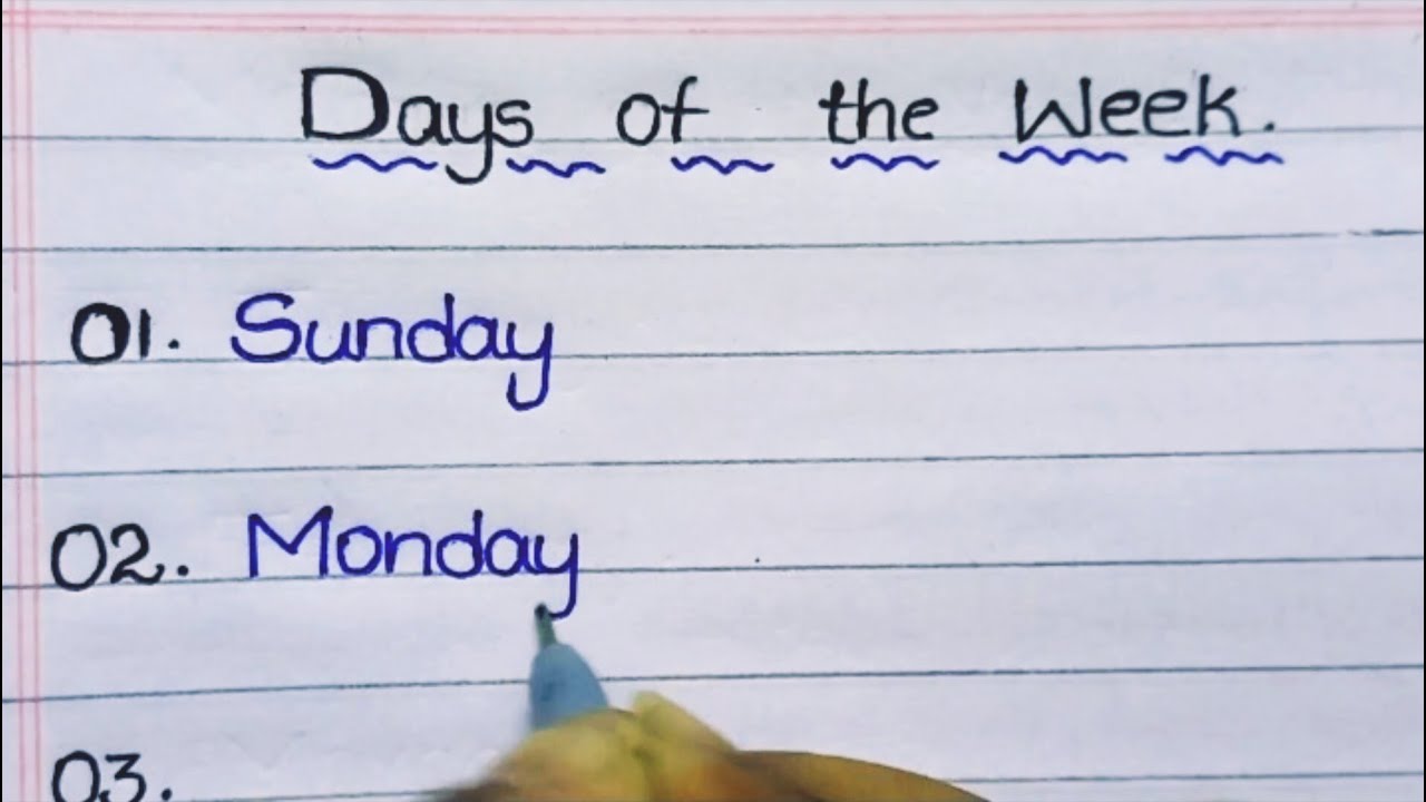 DAYS IN THE WEEK || HOW MANY DAYS IN THE WEEK IN ENGLISH || - YouTube