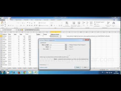56 Excel 2010 istatistiksel fonksiyonları (ÇOKEĞERSAY) kullanımı