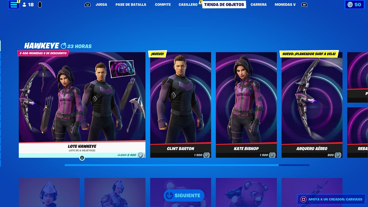 TODAS LAS SKINS DE HAWKEYE EN FORTNITE - FORTNITE X HAWKEYE - YouTube