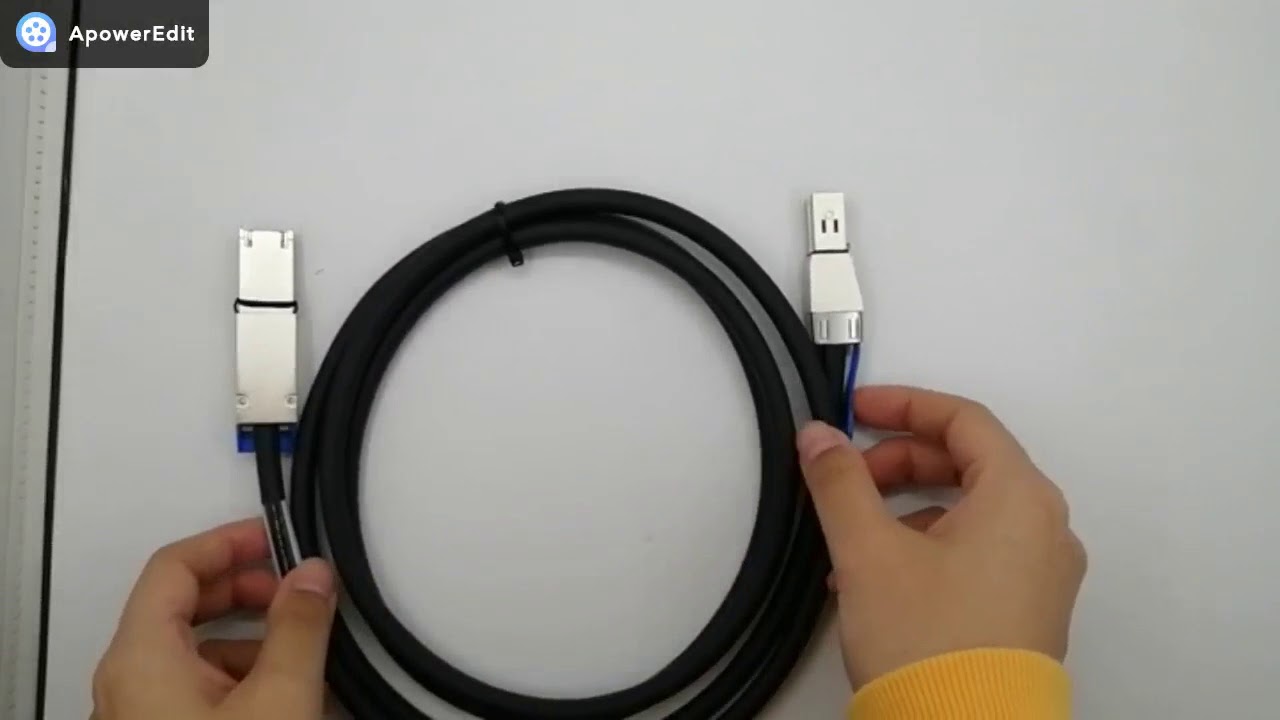 MSAS mini sas High Density HD SFF-8644 to SFF-8088 2 meters - YouTube