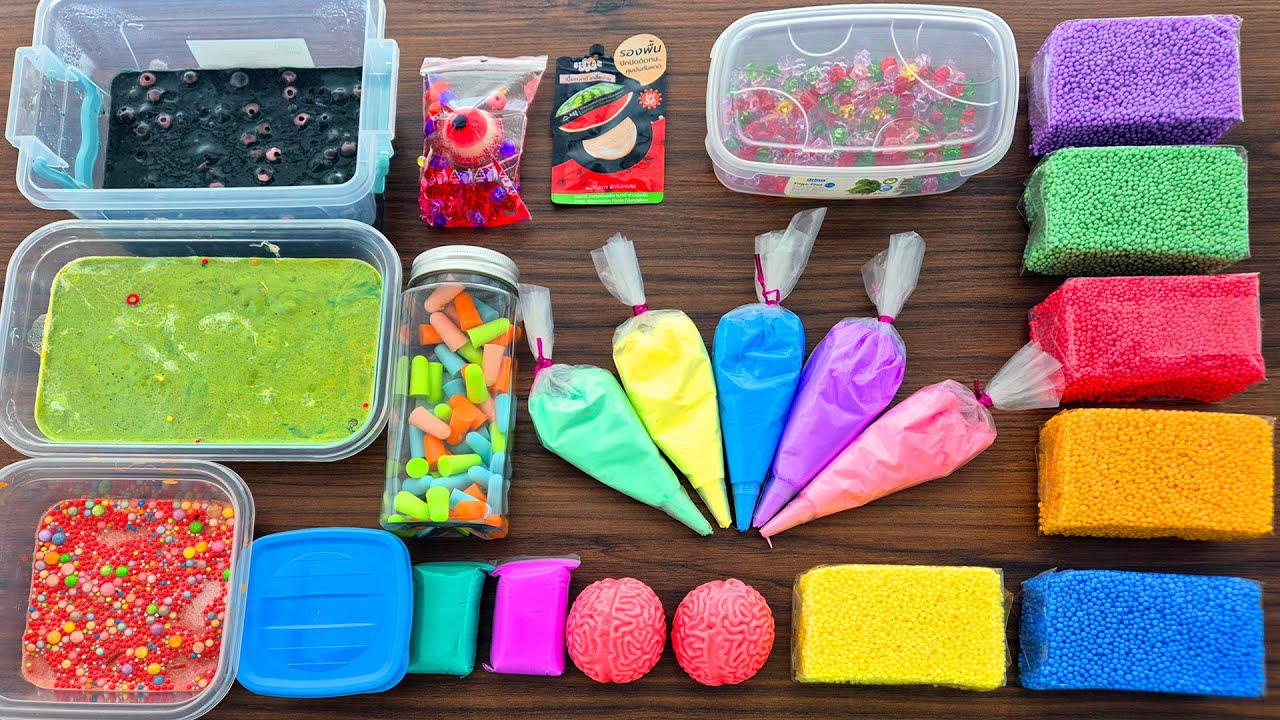 Relaxing Slime Mixing - Big Crunchy Smoothie Making - YouTube