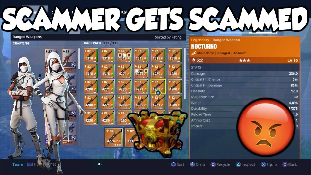 Fortnite: SCAMMER GETS SCAMMED - Fortnite save the world - YouTube