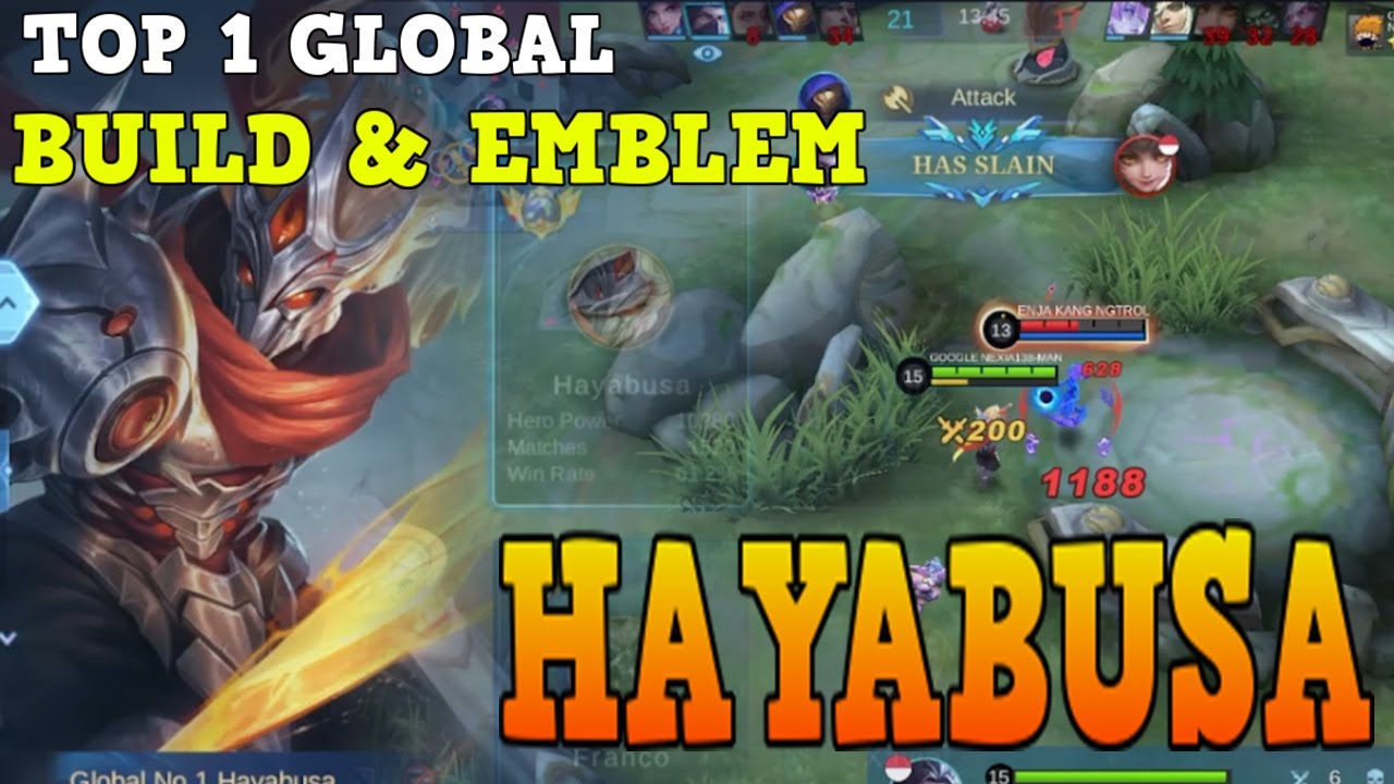 Top 1 Global HAYABUSA ~ MLBB ~ NEW BUILD AND EMBLEM #mobilelegends ...