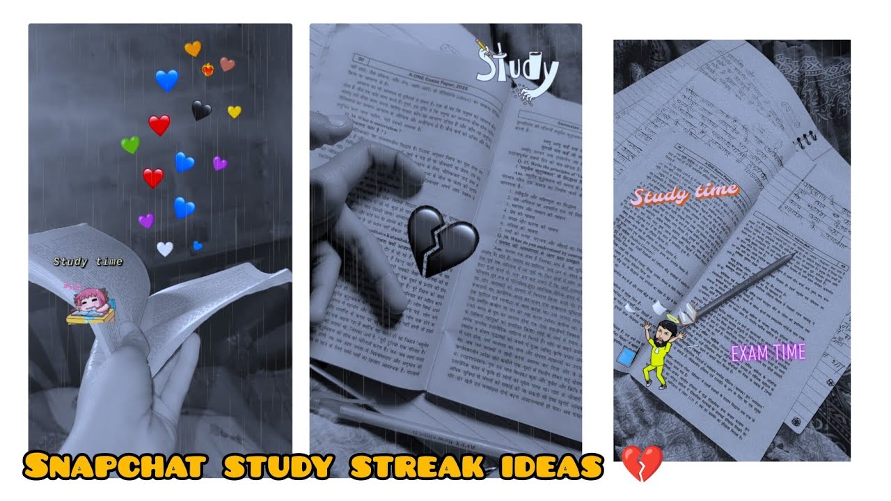 Snapchat streak ideas for study's/📚 books //be creative 💙🩷 ️ #snapchat ...