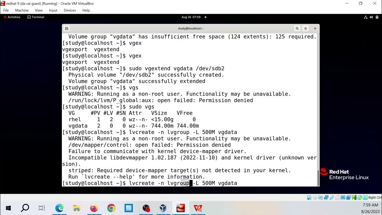Redhat Linux 9 Lab: Create, mount and resize LVM logical volume - YouTube