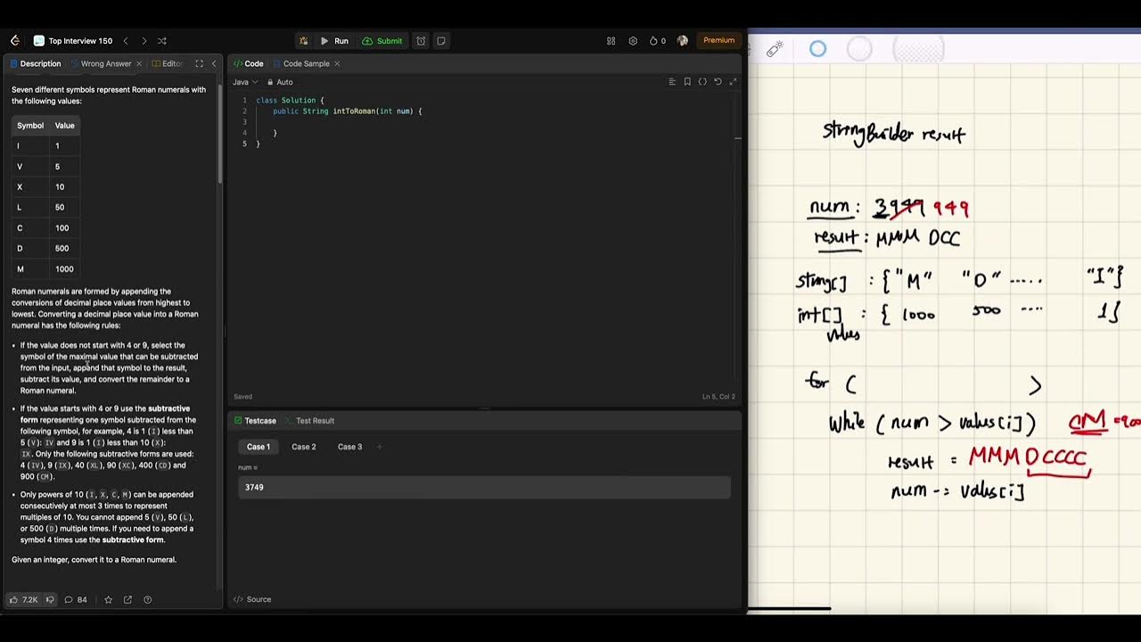 Leetcode 12. Integer to Roman (Java) - YouTube