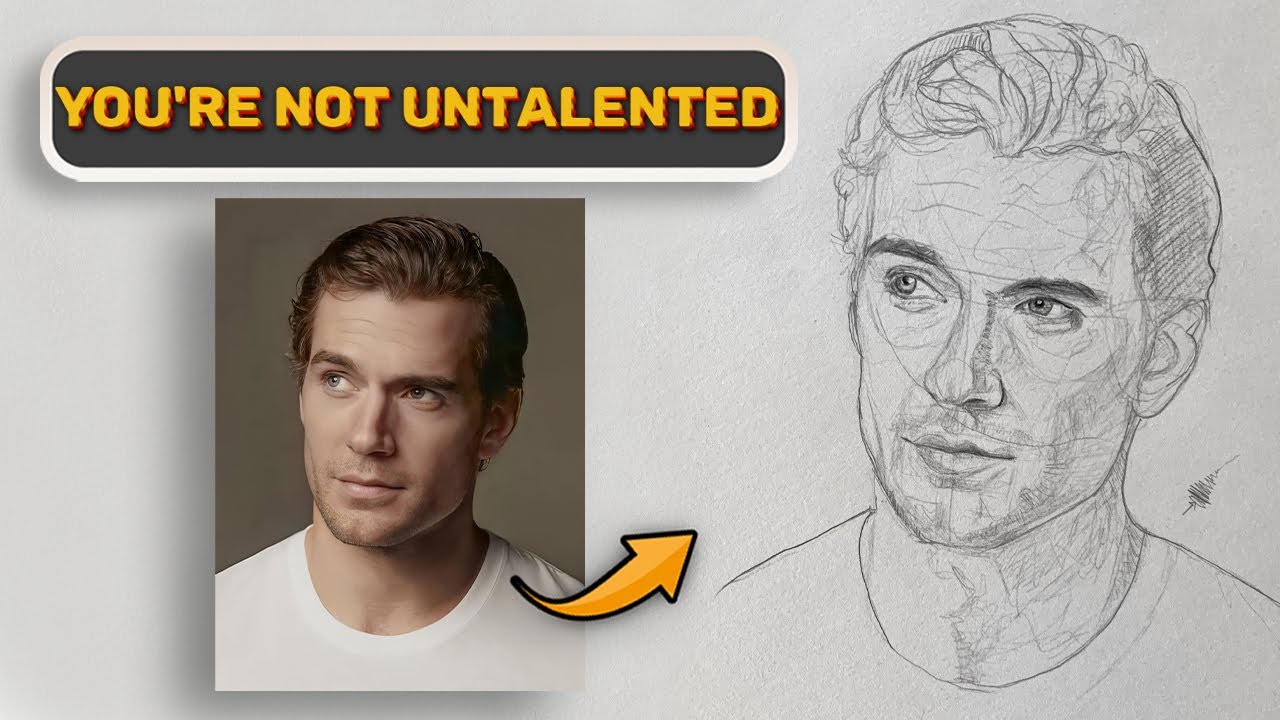 Magical method for drawing a portrait ( Henry Cavill ) - YouTube