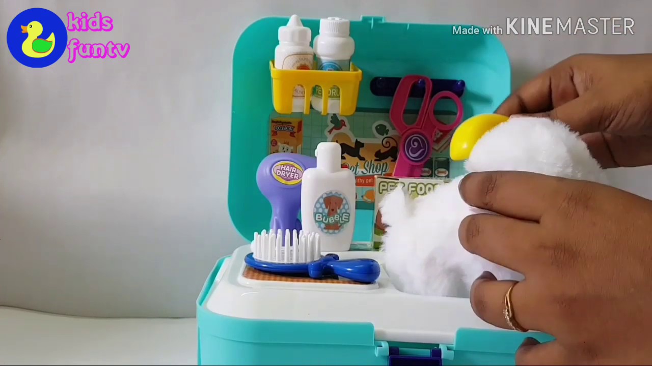 Pet care | pet grooming place toy set | pet spa | pet salon - YouTube
