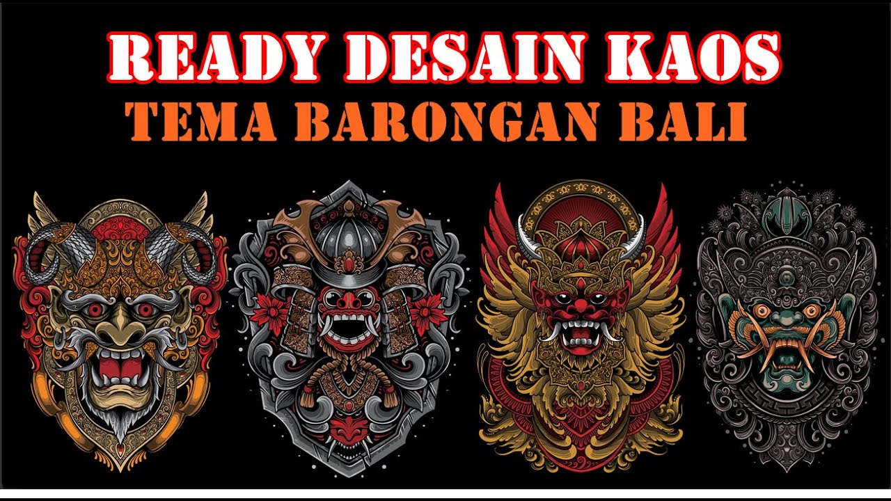 READY‼️ DESAIN KAOS TEMA BARONGAN BALI - YouTube