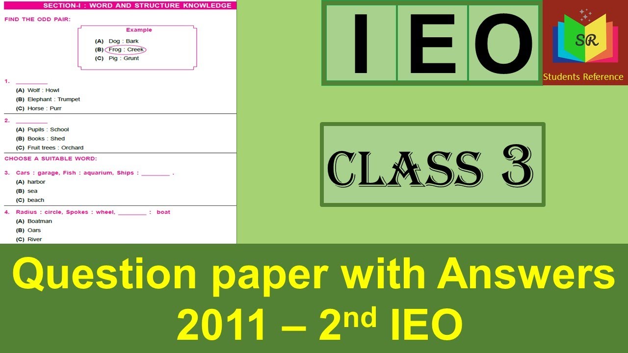 IEO Class 3 question paper 2011 / IEO Class 3 question paper (2011 ...