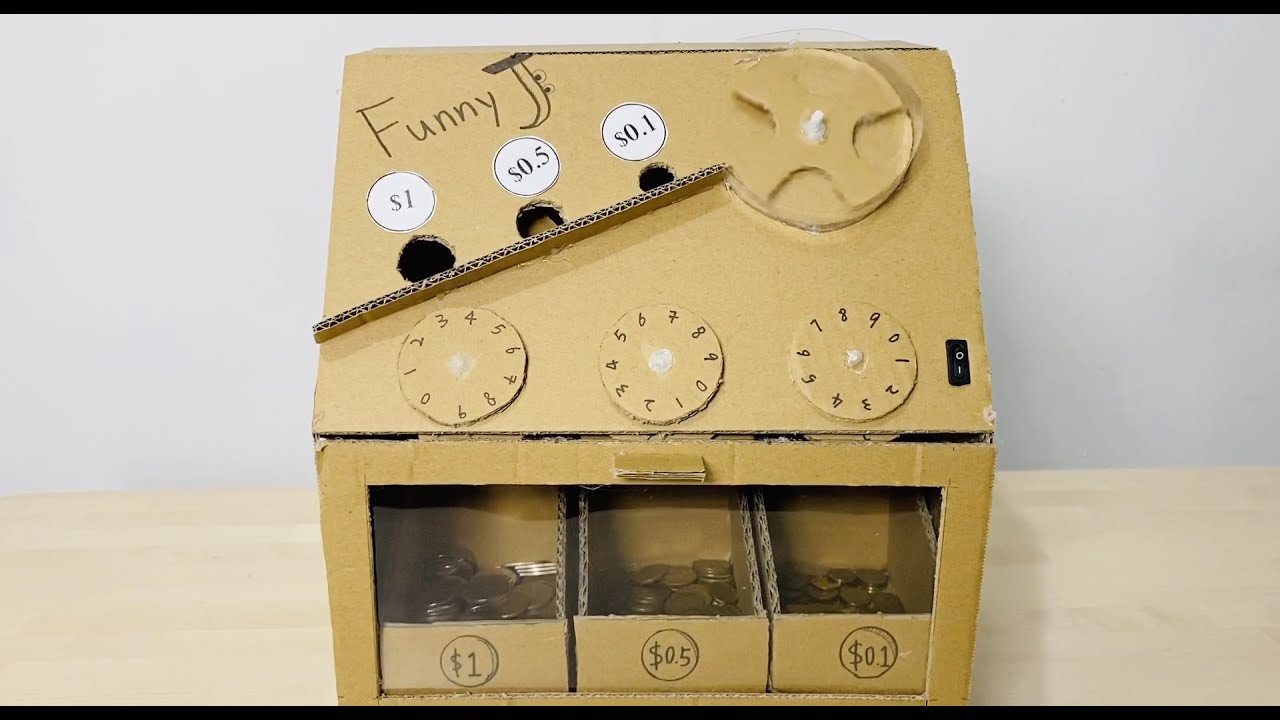 How To Diy Coin Sorting Machine From Cardboard Youtube