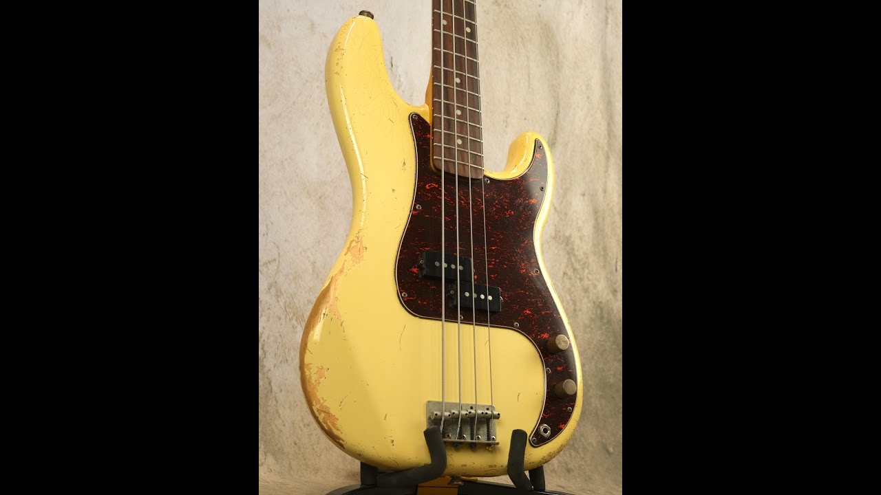P Bass aged "Vintage Cream" by Alnus Bass - YouTube