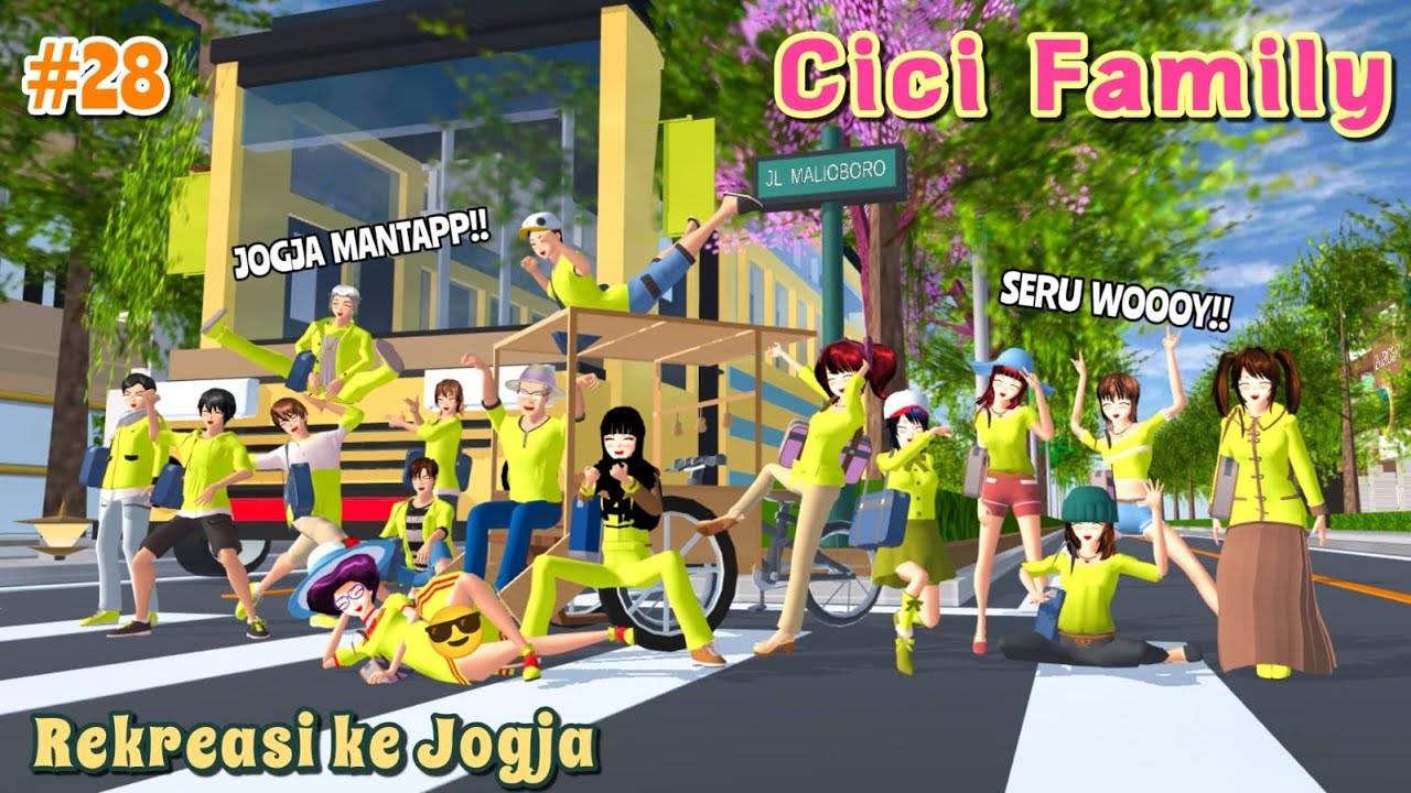 CICI FAMILY [ Rekreasi ke JOGJA!! ] #28 | SAKURA SCHOOL SIMULATOR - YouTube
