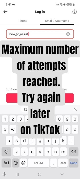 Maximum number of attempts reached. Try again later on TikTok - YouTube