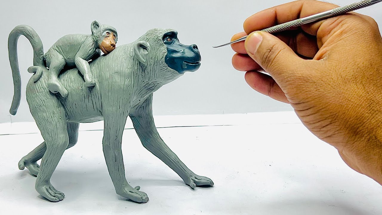 Clay Sculpting: I made A Baboon with Clay easy ,wildlife sculpture art ...
