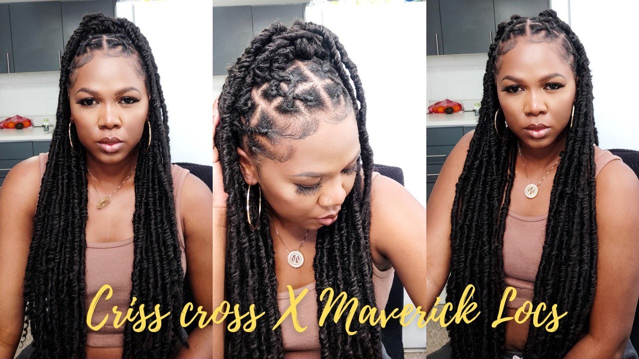 CRISS CROSS HAIRSTYLE WITH 30INCHES MAVERICK LOCS// Crochet Method// ft ...