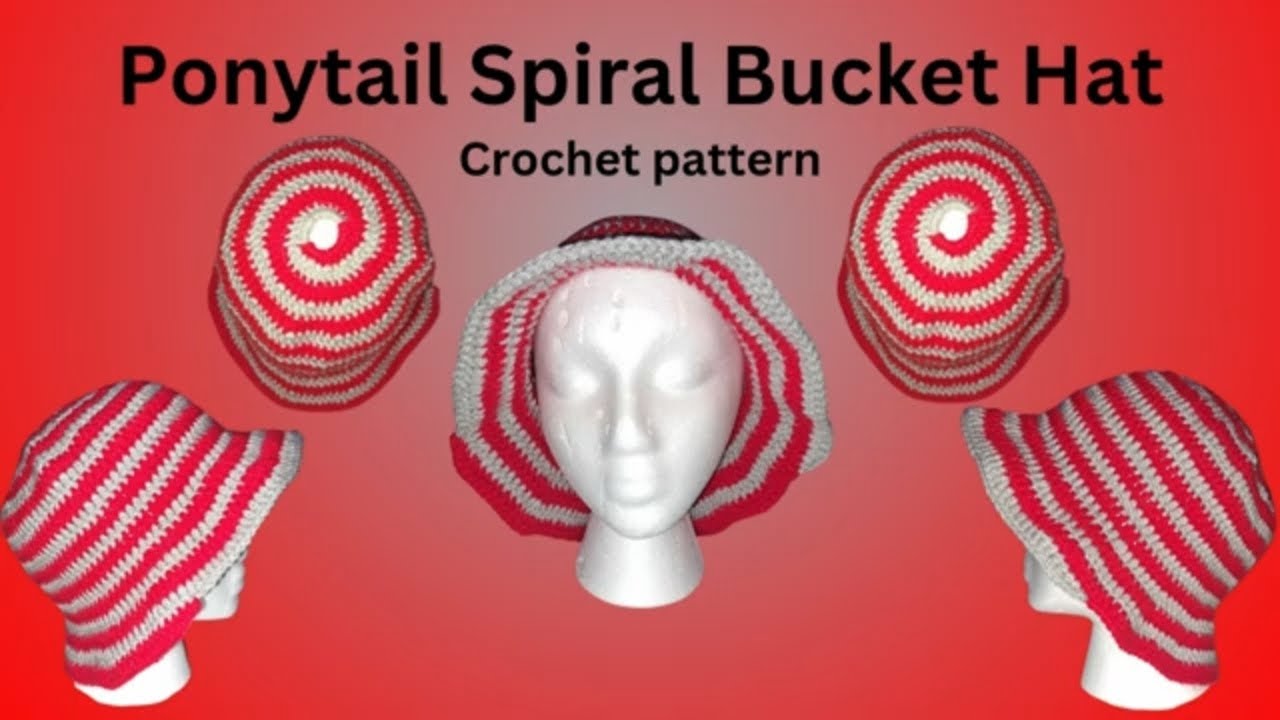 Want a Stunning Crochet Ponytail Spiral Bucket Hat? - YouTube