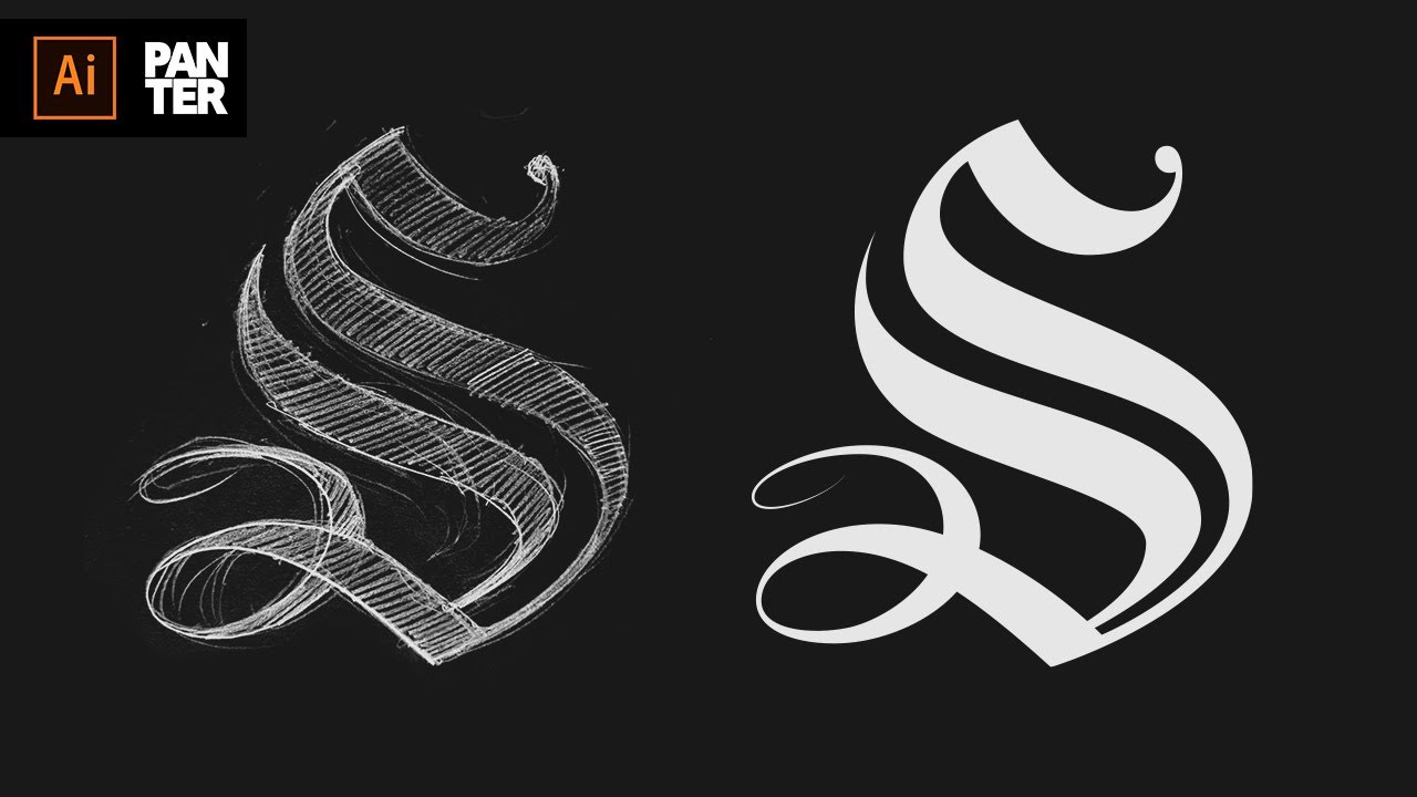S Black Letter Vector Time-lapse in Illustrator - YouTube