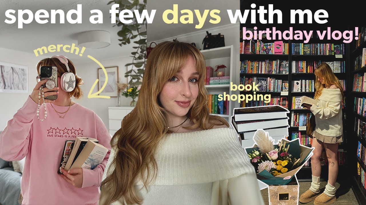 A bookish birthday vlog & my MERCH collection ⭐️📖 Book shopping, haul ...