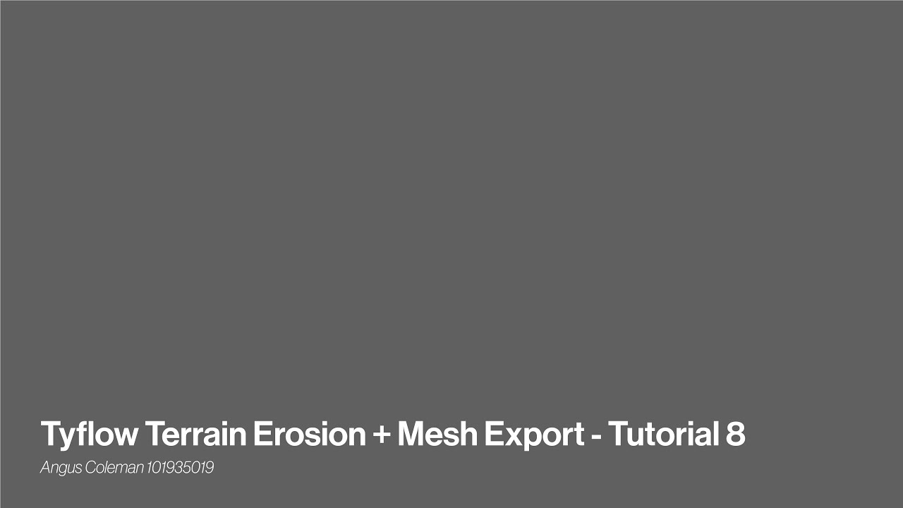 Tyflow Terrain Erosion and Mesh Exporting - YouTube