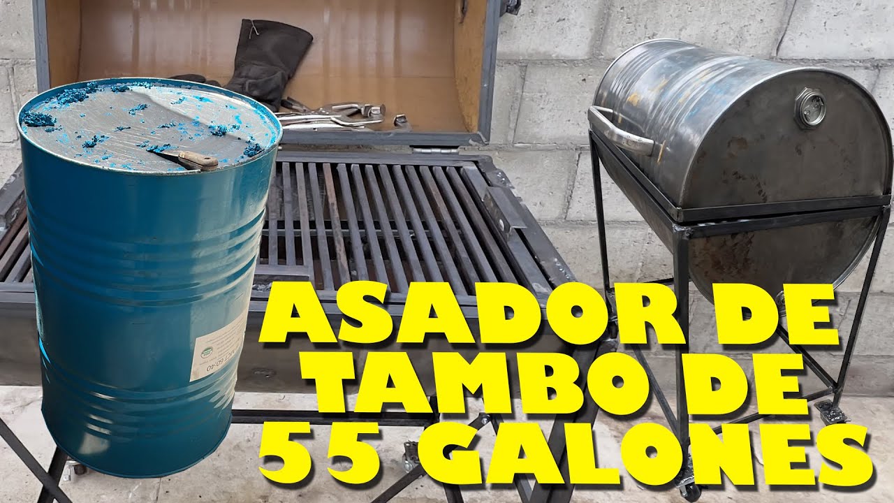 Asador de tambo de 55 galones - YouTube