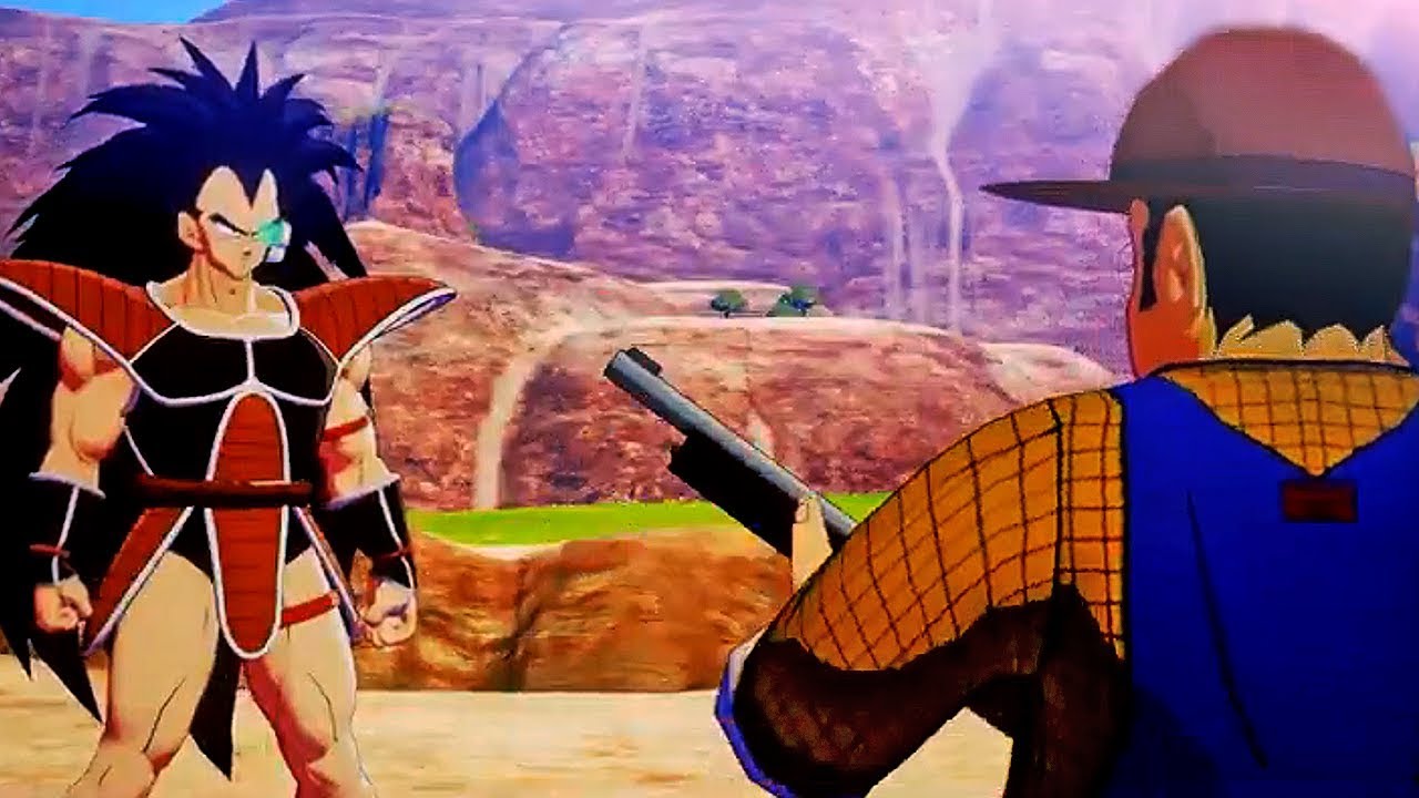 A Farmer with a Shotgun Challenges Raditz in Dragon Ball Z Kakarot ...