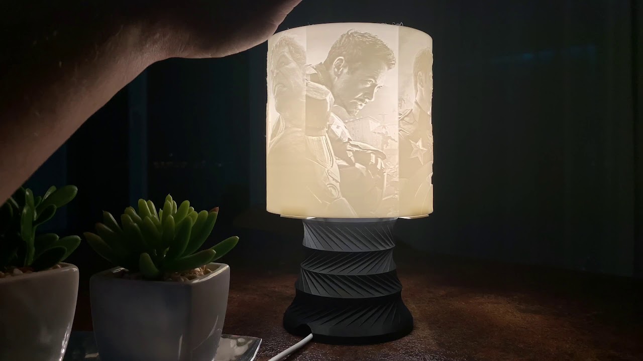 3d printed Avengers Lithophane Lamp made with Creality CR6-SE - YouTube