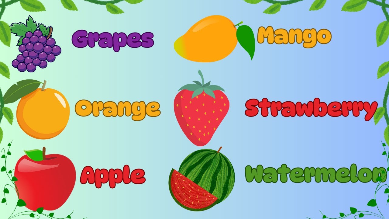 Learn Fruit Names | Pre-School | Fun with fruits | apple orange ...